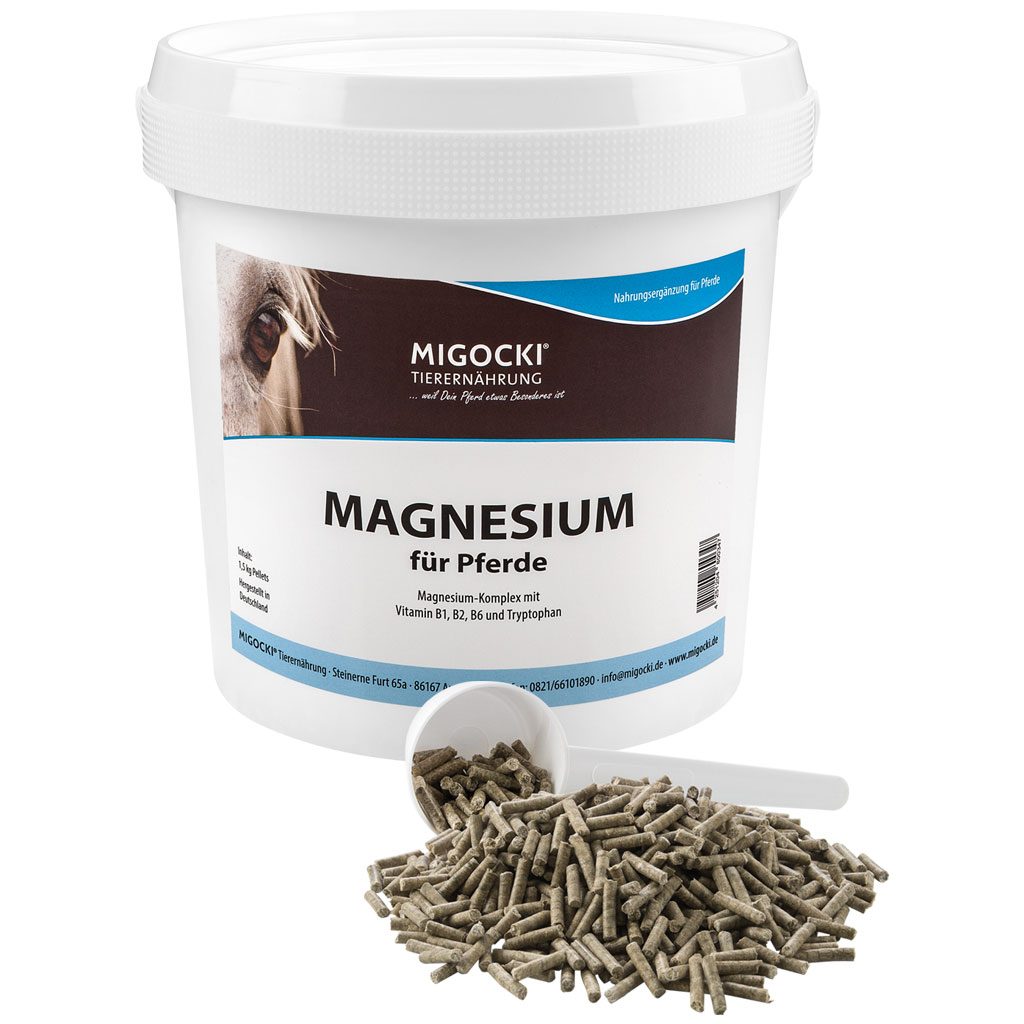 MAGNESIUM für Pferde – Pellets mit Tryptophan & Vitamin-B-Komplex 1,5kg ...